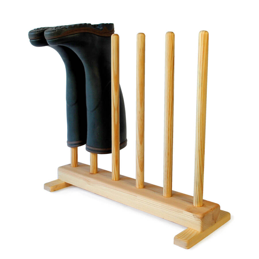 Wooden Welly Boot Stand for 3prs of welly boots | Boot & Saw
